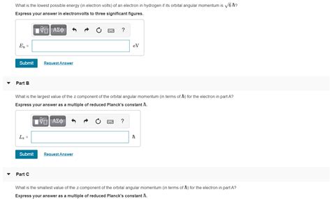 Solved What Is The Lowest Possible Energy In Electron