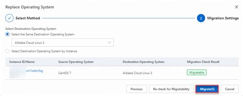 migrate or upgrade the operating system of an ecs instance elastic