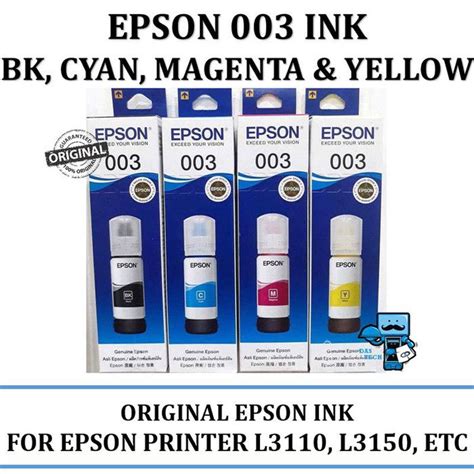 Tinta Epson 003 Hitam Dan Warna Merah