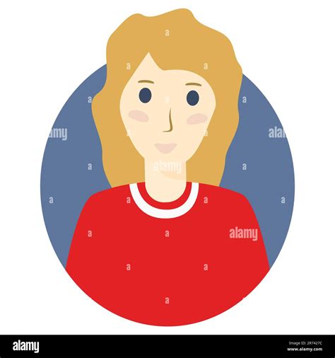 Girl Face Avatar Illustration On Blue Circle Background Design Element Vector Illustration