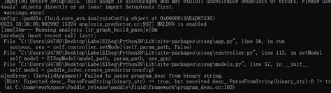 eiseg加载模型，paddle infer create predictor config 解析出错 · issue 2156