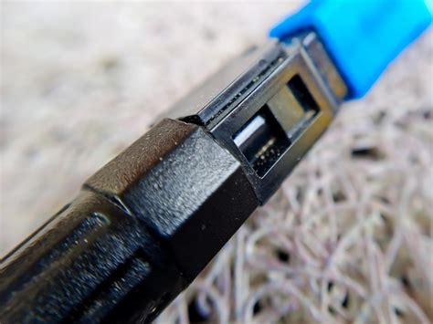 Premium Photo A Used Blue Wifi Cable That Is No Longer Used Because It S Broken
