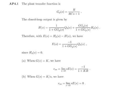 Answered Ap41 The Plant Transfer Function Is Bartleby