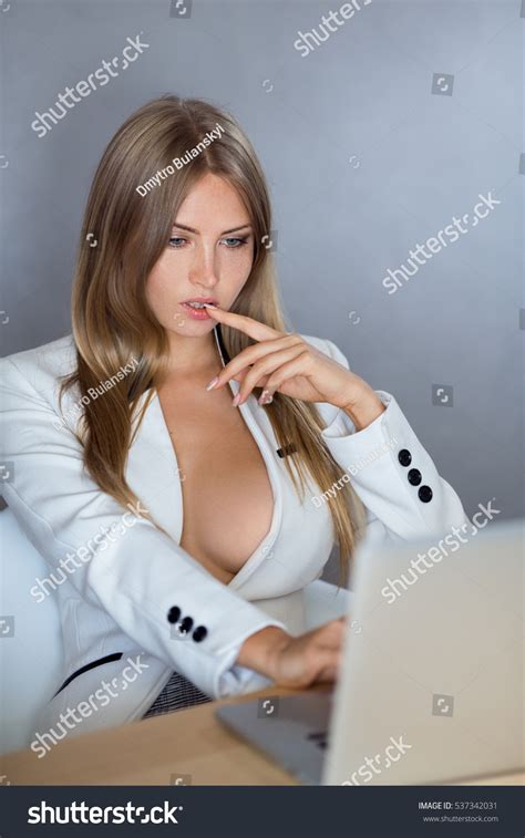 Sexy Business Woman Secretary Notebook Computer Stock Photo Edit Now 537342031