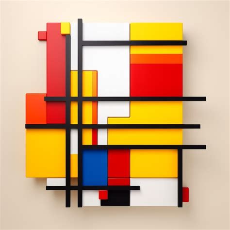 Premium Photo Abstract Geometric Sculpture Multilayered Dimensions In Crossed Colors