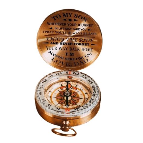Engraved Compass Dad To Son Enjoy The Ride Comapss Grandado
