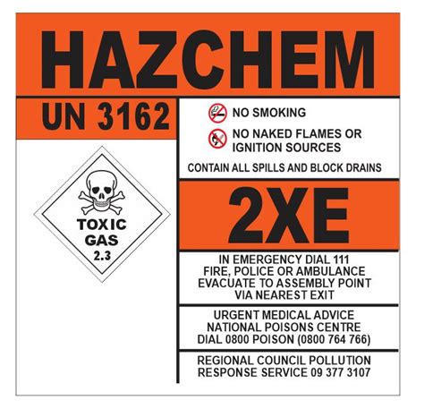 Hazchem Un3162 2xe Sign Online Nz Signs
