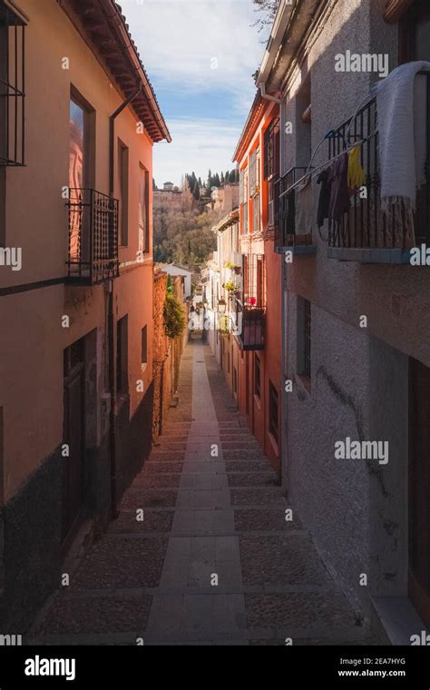 Quiet And Quaint Narrow Streets In Old Town Albaicin Or Arab Quarter