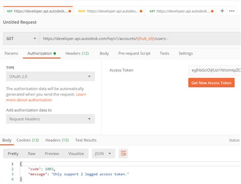 Autodesk Forge Message This Account Doesnt Exist Stack Overflow