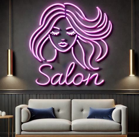 Beauty Salon Neon Sign Neon Female Silhouette Sign Neon Woman Sign