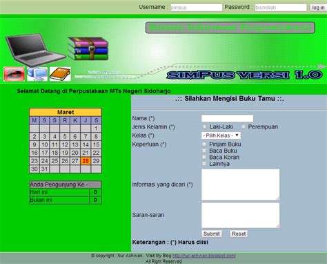 Sistem Informasi Perpustakaan Dengan Menggunakan Php And Mysql Kumpulan