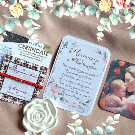 Подарък за Новородено Бебе Момиче Гривна със Злато 14К и Картичка Чест