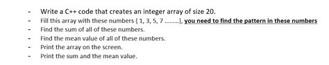 Solved Write A C Code That Creates An Integer Array Of Chegg