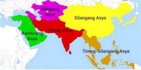Gumuhit Ng Mapa Ng Silangan At Timog Silangang Asya Kulayan Ng Pula