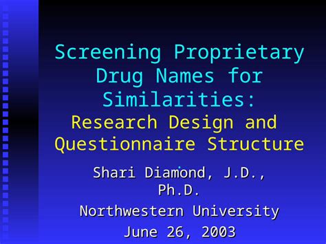 Ppt Screening Proprietary Drug Names For Similarities Research