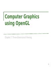 Computer Graphics Chapter Ppt Computer Graphics Using OpenGL Chapter Three Dimensional