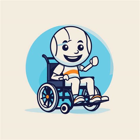 Wheelchair And Ball Flat Style Illustration Cartoon Character 49168587 Vector Art At Vecteezy