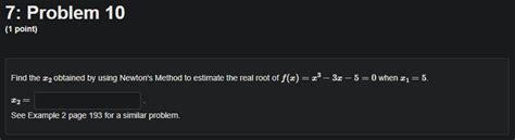 Solved Find The X2 Obtained By Using Newtons Method To