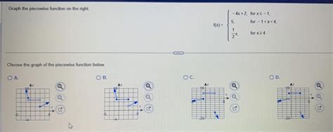 [answered] graph the piecewise function on the right choose the graph