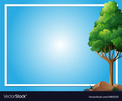 Border Template With Green Tree Royalty Free Vector Image