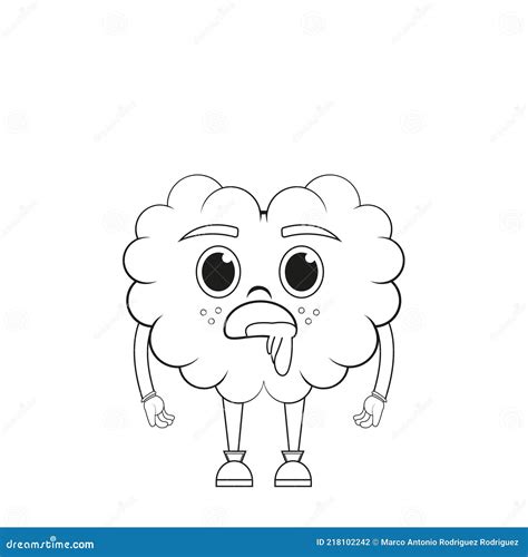 Isolated Cartoon Of A Drooling Brain Stock Vector Illustration Of