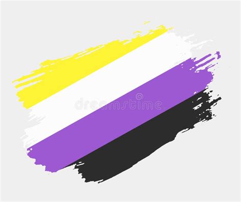 Nonbinary Flag Painted With Brush On White Background LGBT Rights Concept Modern Pride Parades