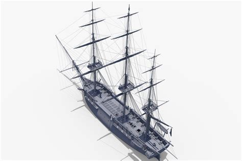 Uss Constitution 3d Model 249 Blend Fbx Dae C4d Free3d