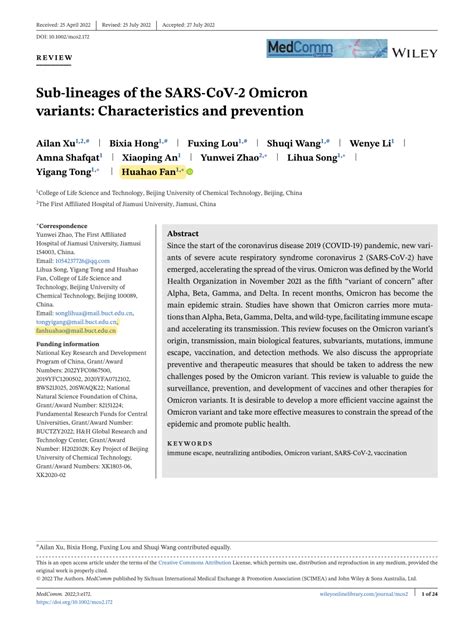 Pdf Understanding The Secret Of Sars Cov 2 Variant Omicron