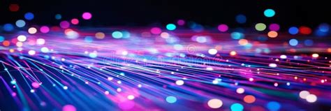 Abstract Glowing Network Connections With Bokeh Lights Futuristic