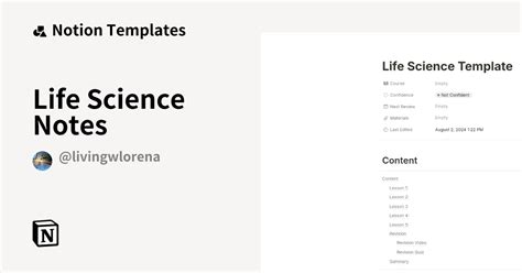 Life Science Notes Template By Living With L Notion Marketplace