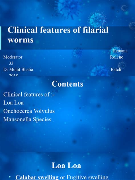 Micro Other Filarial Worms Clinical Pdf Edema Immunology