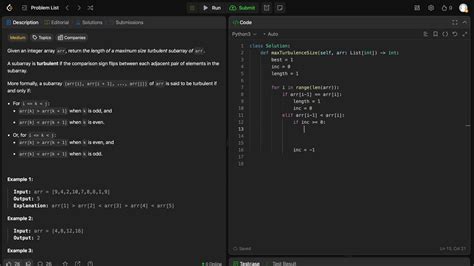 Leetcode 978 Longest Turbulent Subarray Python Youtube