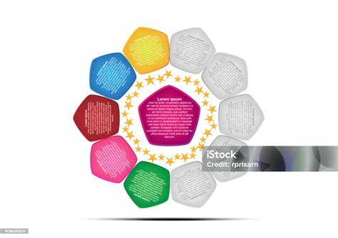 오각형 Infographic입니다 만들기 보고서와 프레 젠 테이 션에 대 한 개념과 아이디어 추상 Infographic 템플릿