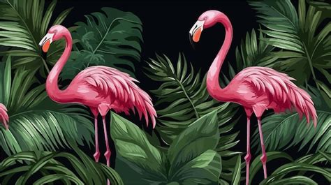 Elegant Exotic Pink Floral Seamless Pattern Premium AI Generated Vector