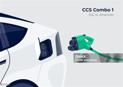 Ccs 콤보 1 표준 충전 커넥터 플러그 및 소켓 전기 자동차 대체 연료 자동차에 대한 스톡 벡터 아트 및 기타 이미지 전기 자동차 대체 연료 자동차 전기 플러그