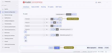 Network Interfaces Configuration — Fudo Enterprise 54 System Documentation