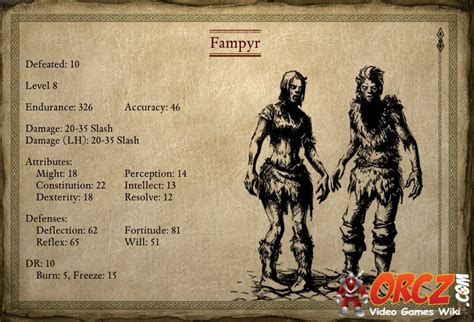 Pillars Of Eternity Bestiary Fampyr The Video Games Wiki