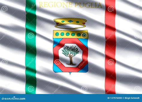 Apulia Realistic Flag Illustration Stock Illustration Illustration
