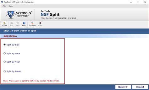 NSF Splitter To Break Large Lotus Notes NSF File In Multiple Parts