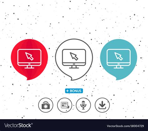 Computer Or Monitor Icon Mouse Cursor Sign Vector Image
