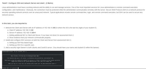 Task Configure SSH And Network Server And Client Chegg Com
