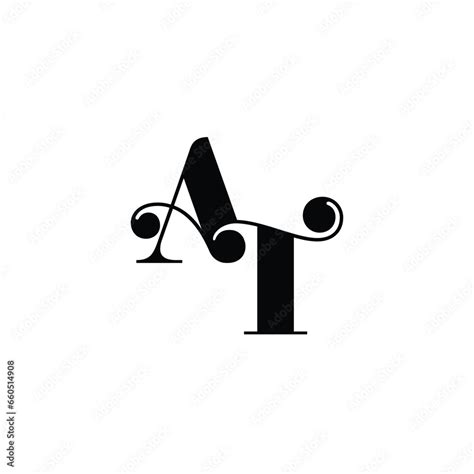 This Image Depicts An Initial Logo Of Letter At In Cursive Handwriting