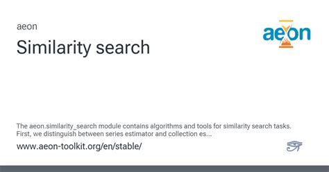 Similarity Search Aeon 120 Documentation