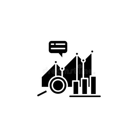 Performance Analytics Black Icon Concept Performance Analytics Flat