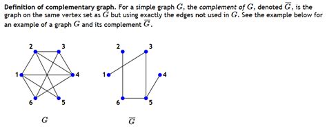 Definition Of ﻿complementary Graph For A Simple