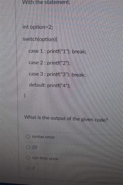 Solved With The Statement Int A 1 Whilea