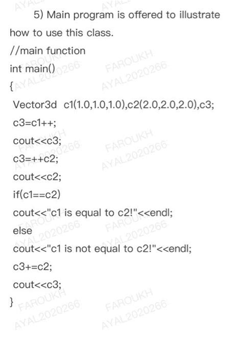 Solved Ayal 2020 Ayal 2020 Create A Class Called Vector3d