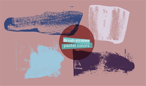 터치 페인트 세트는 파스텔 색상의 그라데이션입니다 사실적인 고품질 질감의 브러시 스트로크 번들 페인트 브러시 원형 프레임입니다 라운드 그런지 블랙 요소 사각형 정사각형 및