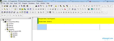 Menggunakan CX Programmer Untuk Membuat Diagram Ladder PLC Omron CP1E N20DR A Simulasi Ditempel