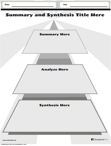 summary and synthesis template with patterned background